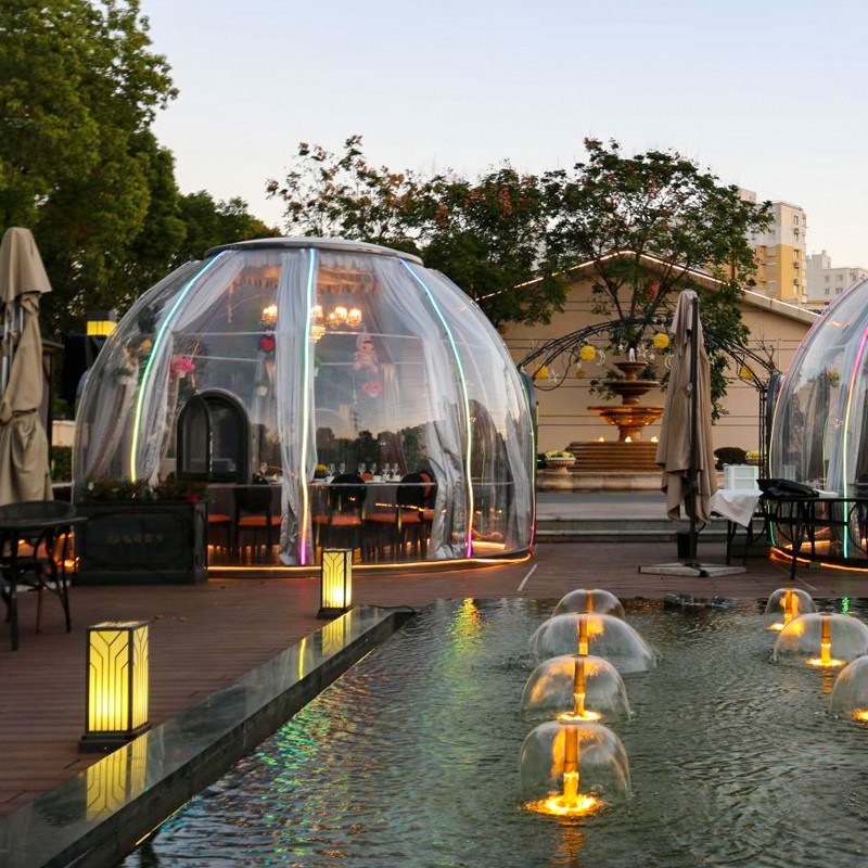 Transparent Clear PC Dome House Igloo Geodesic Dome with Aluminum Frame